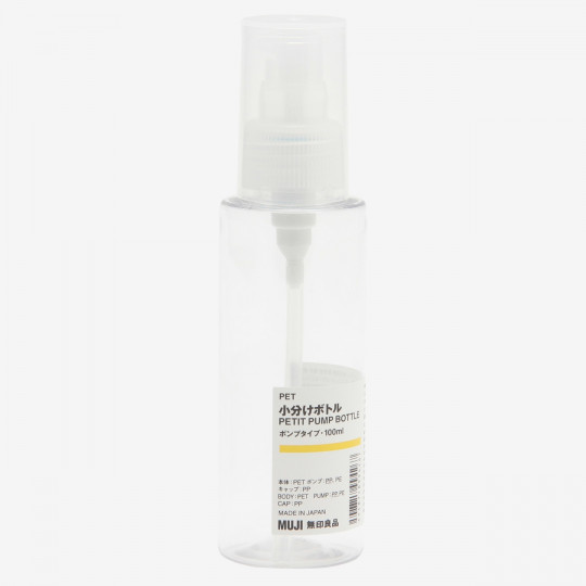 Butelka z pompką PET 100ml transparentna | MUJI